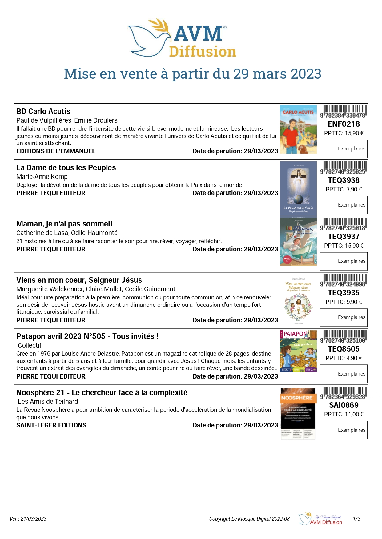 Catalogues AVM Diffusion - AVM Diffusion