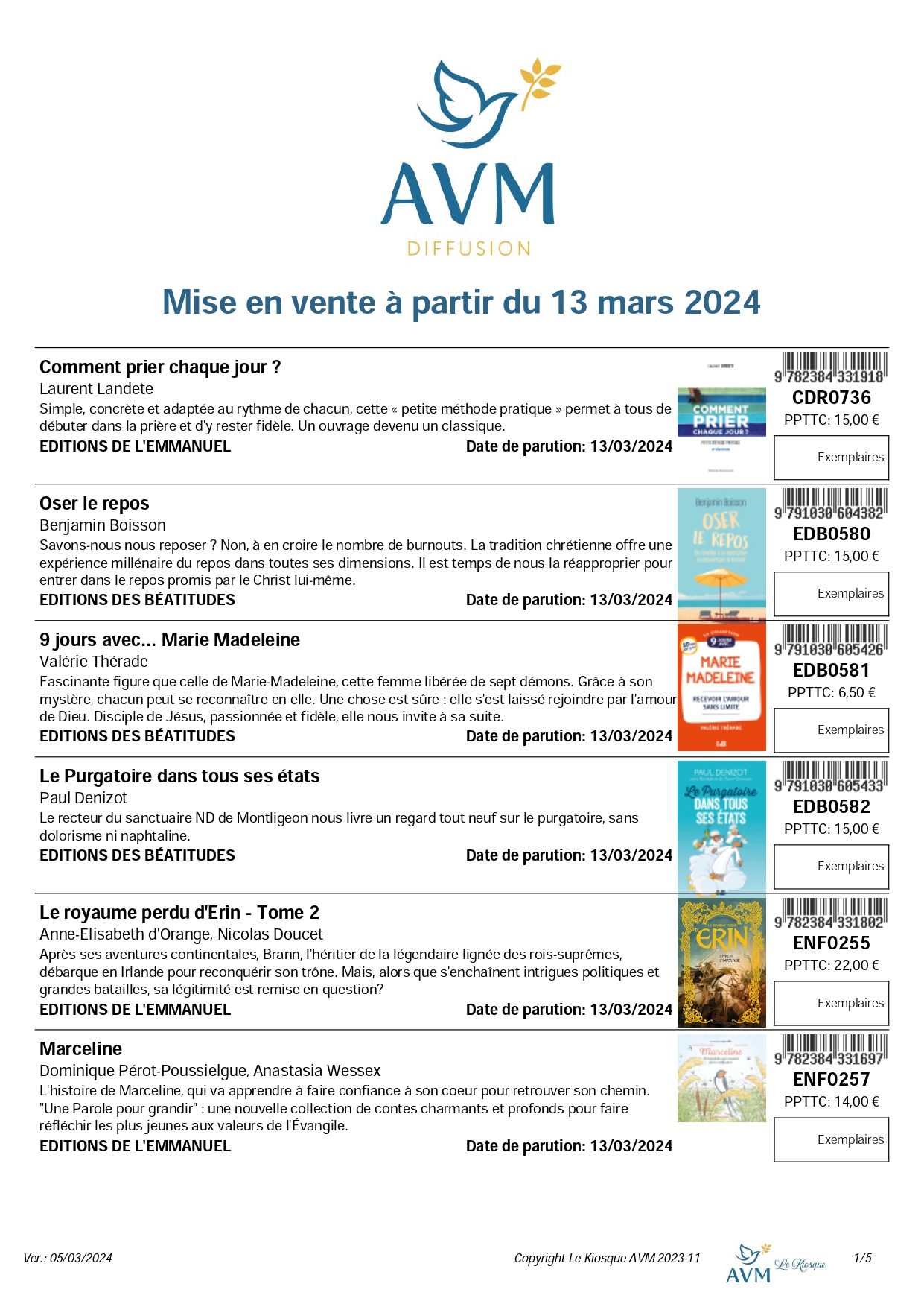 Catalogues AVM Diffusion - AVM Diffusion